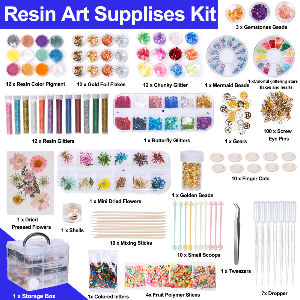 Resin Accessories Decoration Kit 203 Pack DIY Resin Jewelry Making ...